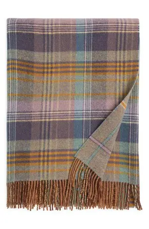 Johnstons Of Elgin Plaid Wool Throw Blanket Heritage - Lovat