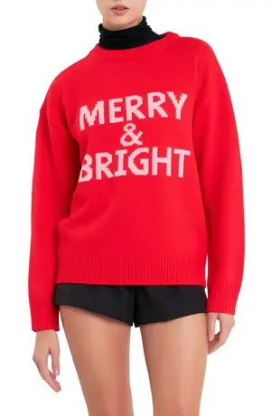 English Factory Lettering Sweater - Red