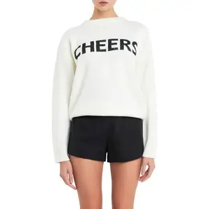 English Factory Lettering Sweater - White