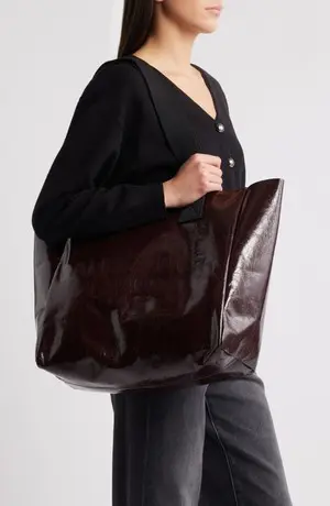 ALLSAINTS Izzy Patent Leather Tote Bag
