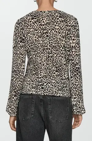 Mango V-neck Crepe Top