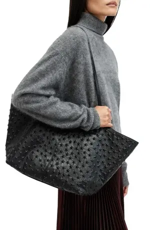 ALLSAINTS Hannah Star Embossed Leather East/west Tote