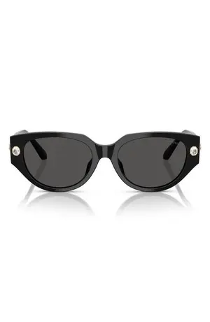 SWAROVSKI 54mm Butterfly Sunglasses - Black