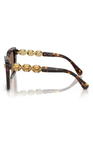SWAROVSKI 55mm Square Sunglasses - Havana