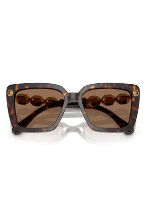 SWAROVSKI 55mm Square Sunglasses - Havana