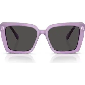 SWAROVSKI 55mm Square Sunglasses - Milky Lilac/ Dark Grey