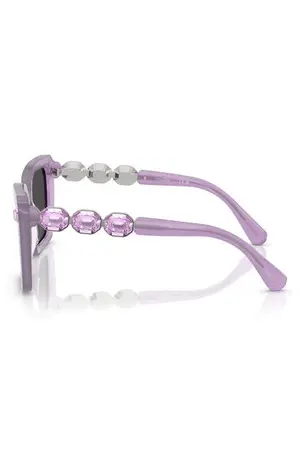 SWAROVSKI 55mm Square Sunglasses - Milky Lilac/ Dark Grey