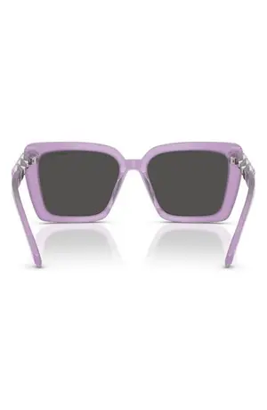 SWAROVSKI 55mm Square Sunglasses - Milky Lilac/ Dark Grey