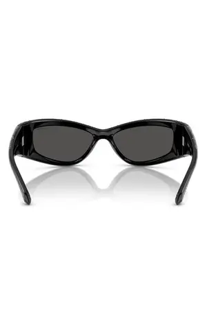 SWAROVSKI 60mm Irregular Sunglasses - Black