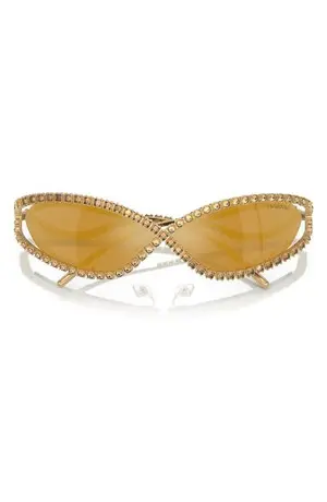 SWAROVSKI 65mm Irregular Sunglasses - Gold