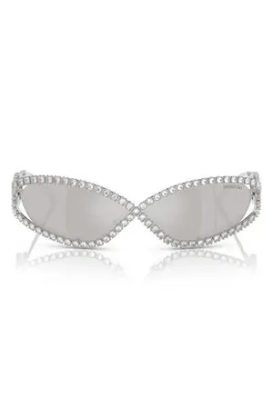 SWAROVSKI Swarovski 65mm Irregular Sunglasses Silver