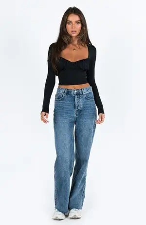 Princess Polly Candyce Long Sleeve Crop Top