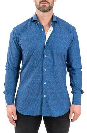 MACEOO Einstein Stretch Oceanic Button-up Shirt