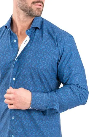 MACEOO Einstein Stretch Oceanic Button-up Shirt