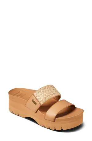 Reef Cushion Vista Higher Platform Slide Sandal - Natural Raffia