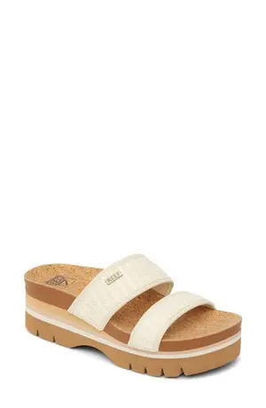 Reef Cushion Vista Higher Platform Slide Sandal - Raffia