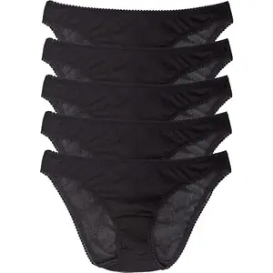 ON GOSSAMER 5-pack Mesh Hip Bikinis - Black