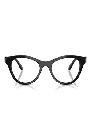 SWAROVSKI 52mm Round Eyeglasses - Black