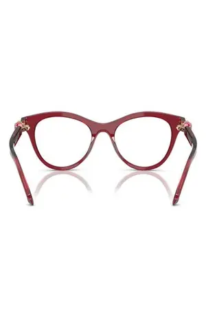 SWAROVSKI 52mm Round Eyeglasses - Burgundy
