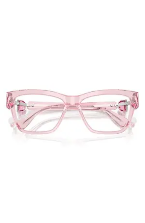 SWAROVSKI 55mm Square Eyeglasses - Trans Pink