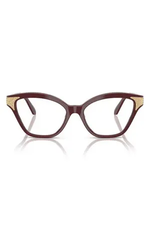 SWAROVSKI 54mm Cat Eye Optical Glasses - Burgundy