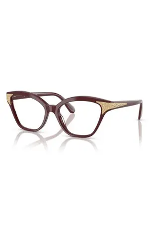 SWAROVSKI 54mm Cat Eye Optical Glasses - Burgundy