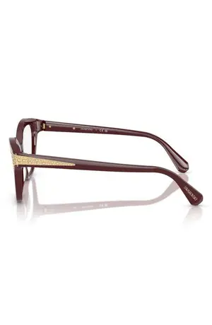 SWAROVSKI 54mm Cat Eye Optical Glasses - Burgundy