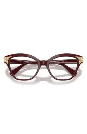 SWAROVSKI 54mm Cat Eye Optical Glasses - Burgundy