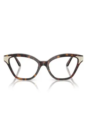 SWAROVSKI 54mm Cat Eye Optical Glasses - Dark Havana