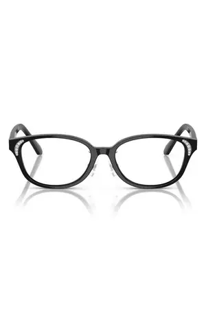 SWAROVSKI Swarovski 52mm Oval Eyeglasses Black