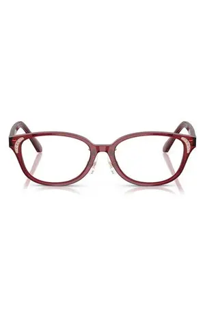 SWAROVSKI Swarovski 52mm Oval Eyeglasses Burgundy