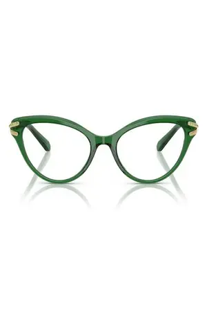 SWAROVSKI 53mm Cat Eye Optical Glasses - Transparent Green