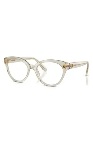 SWAROVSKI 54mm Round Frame Eyeglasses - Beige