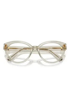 SWAROVSKI 54mm Round Frame Eyeglasses - Beige