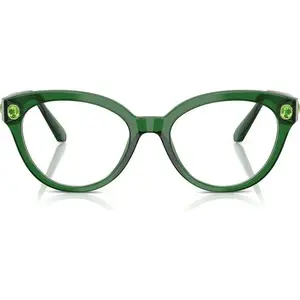 SWAROVSKI Swarovski 54mm Round Frame Eyeglasses Green