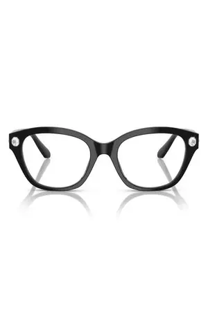 SWAROVSKI 53mm Pillow Eyeglasses - Black