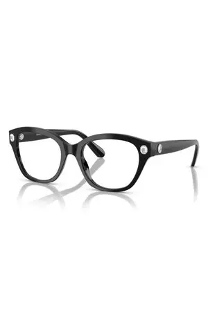 SWAROVSKI 53mm Pillow Eyeglasses - Black