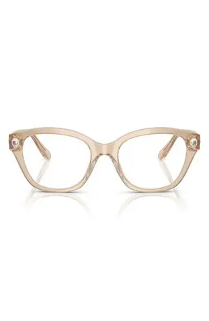SWAROVSKI 53mm Pillow Eyeglasses - Milky Beige/demo Lens