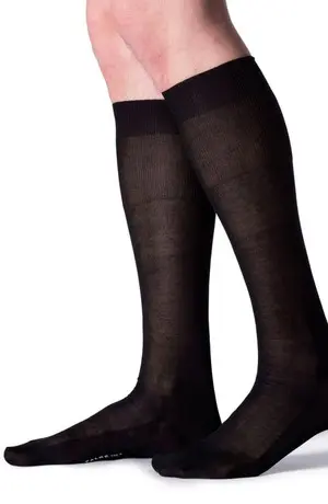 Falke Silk Blend Knee High Socks - Black