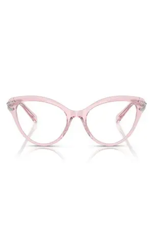 SWAROVSKI Swarovski 55mm Cat Eye Optical Glasses Transparent Pink
