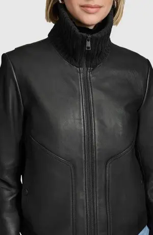 Andrew Marc Beatrix Leather Jacket - Black