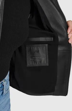 Andrew Marc Beatrix Lambskin Leather Bomber Jacket - Black