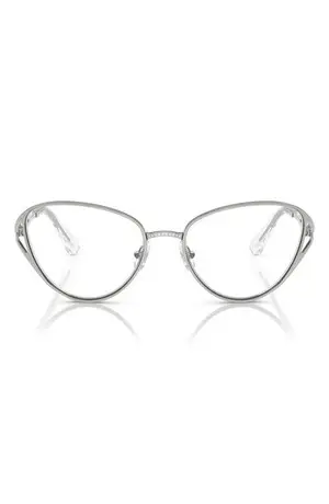 SWAROVSKI Swarovski 57mm Cat Eye Optical Glasses Silver