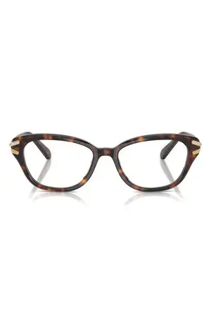 SWAROVSKI 54mm Square Eyeglasses - Havana