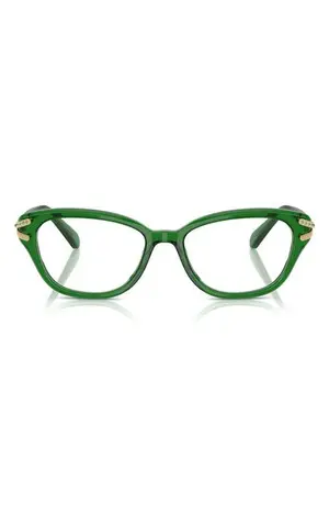 SWAROVSKI 54mm Square Eyeglasses - Transparent Green