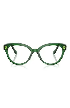 SWAROVSKI 52mm Round Eyeglasses - Green