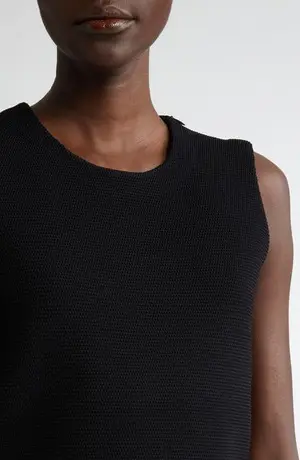 St. John Piqué Knit Shell - Black