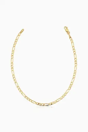 ORADINA 14k Gold Florentine Figaro Petite Anklet - Yellow Gold