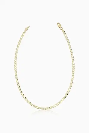 ORADINA 14k Gold Carmine Curb Petite Anklet - Yellow Gold