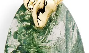 Alexis Bittar Brut Moss Agate Drop Earrings